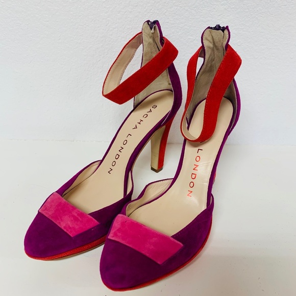 Sacha London | Shoes | Sacha London Purple And Pink Strappy Heels Sz 7 ...